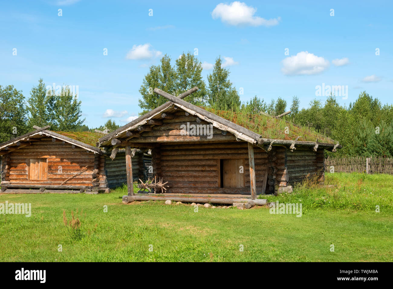 Residential houses of the Slavic village of the tenth century Stock ...