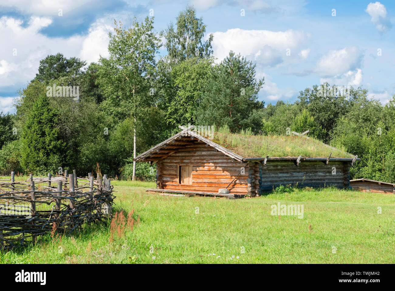 Residential houses of the Slavic village of the tenth century Stock ...