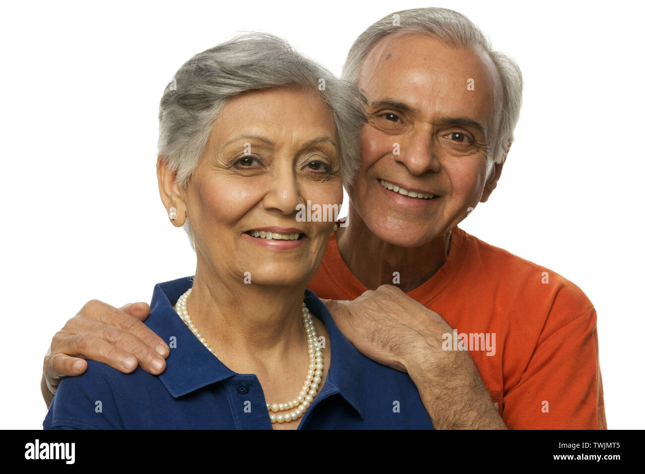 Portrait of an old couple smiling Stock Photo - Alamy