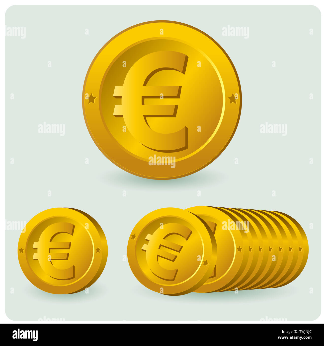 Golden euro coin hi-res stock photography and images - Alamy