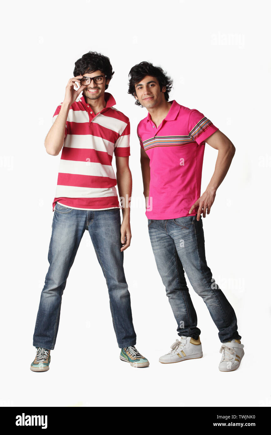 Portrait of two friends standing together Stock Photo - Alamy