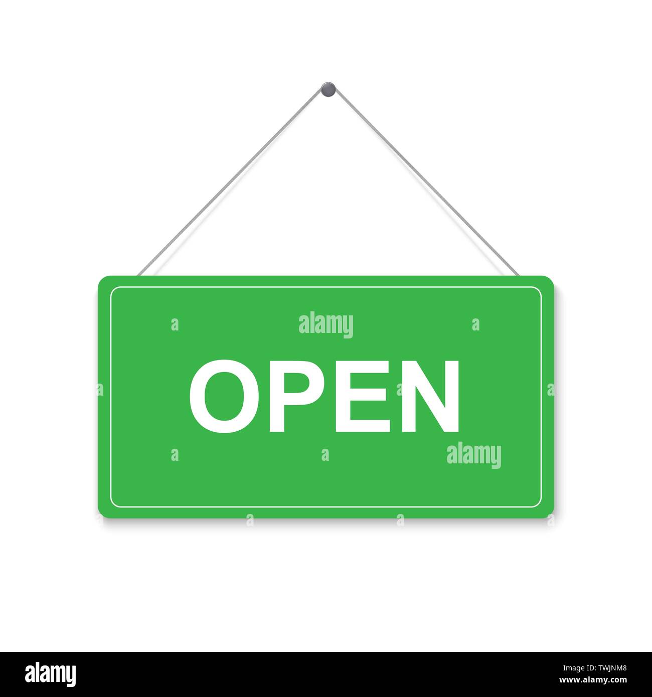 Open Hanging door Sign board on white background Stock Vector Image ...