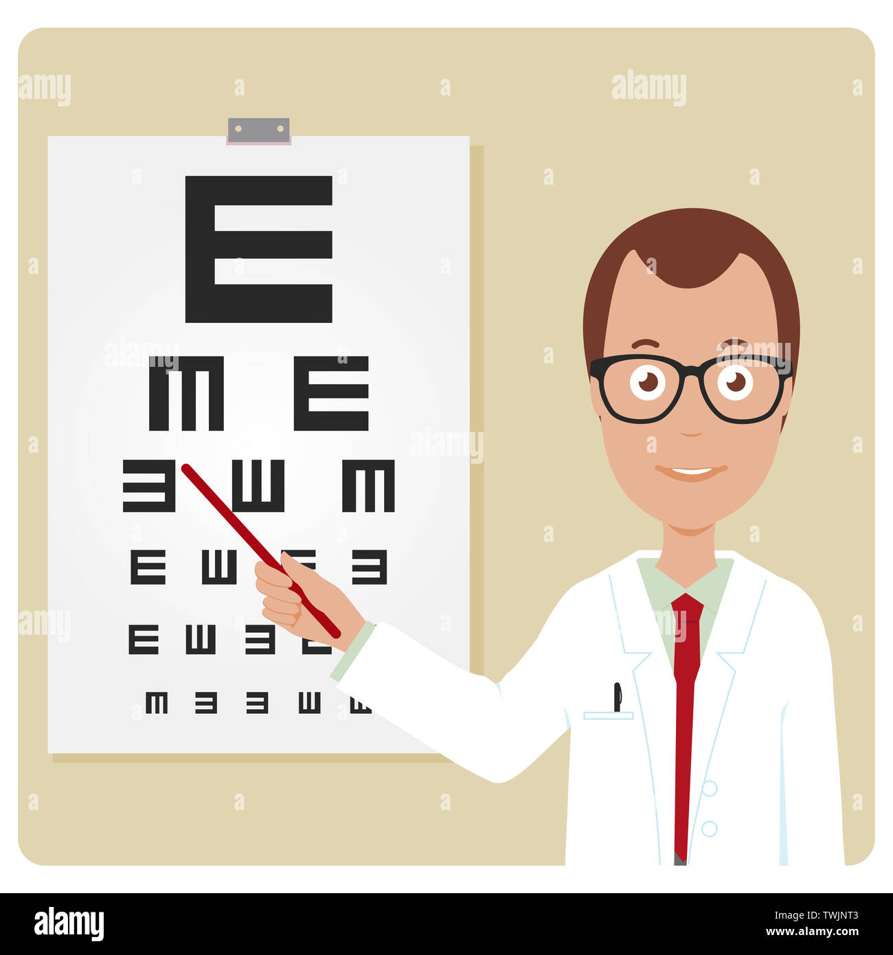 Eye doctor examining a patient. An ophthalmologist optician examining a ...
