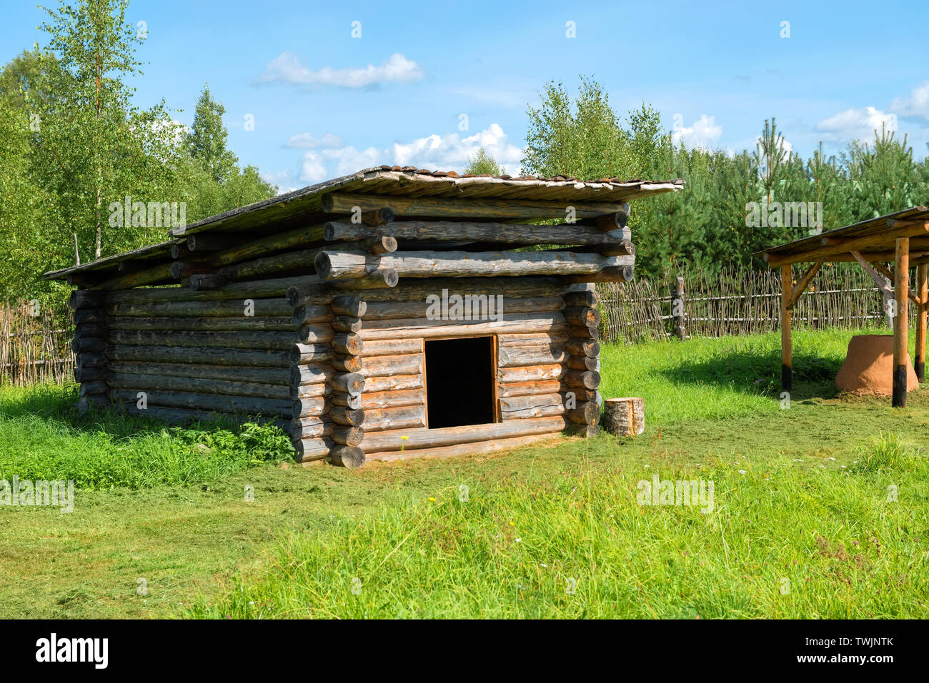 Commercial building for storing products in the Slavic village of the ...