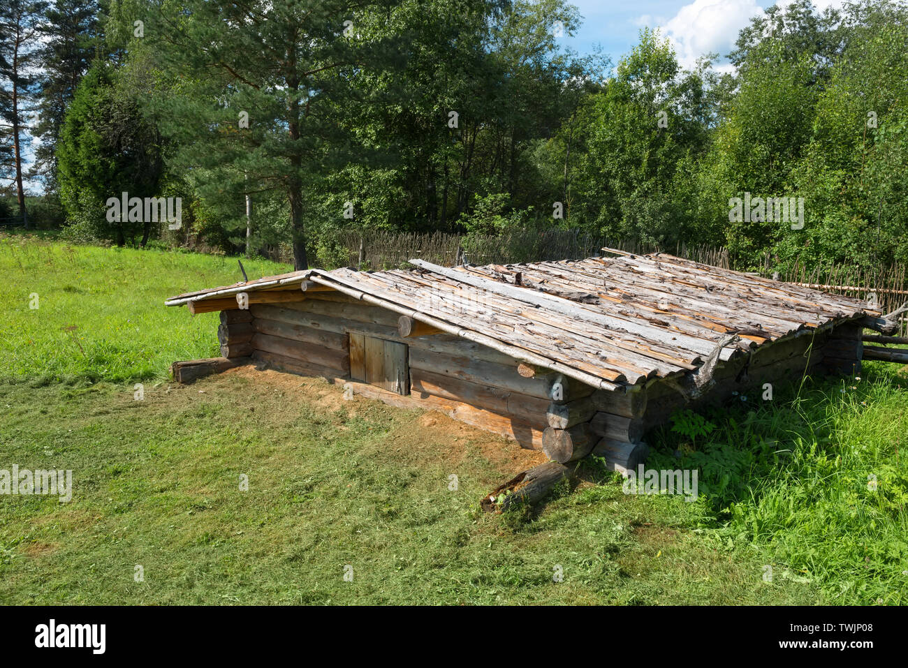 Commercial building for storing products in the Slavic village of the ...