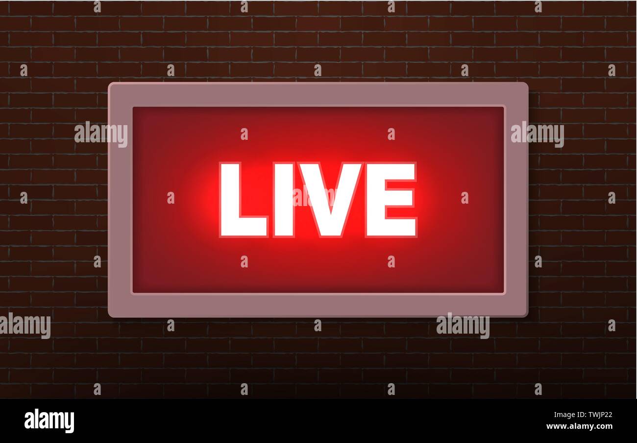 Live studio broadcast light sign on wall Stock Vector Image & Art - Alamy