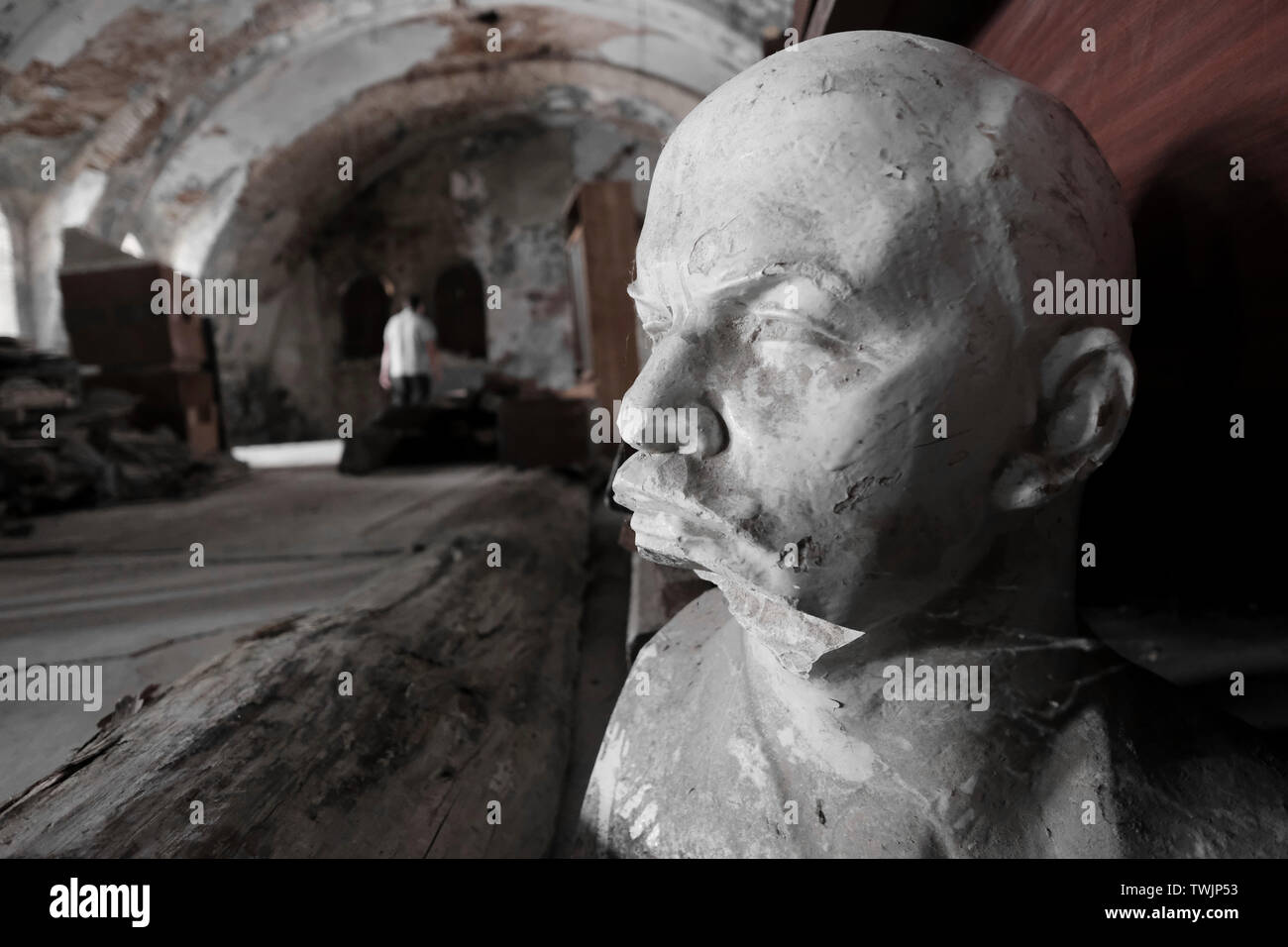 The bust of Lenin stored inside the Great Synagogue built in 1680. in ...