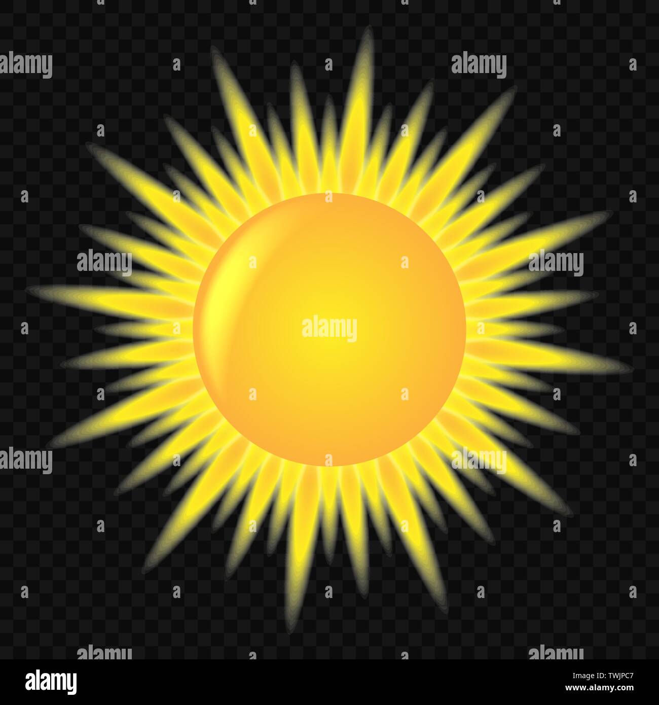 3d cute sun icon on a transparent background Stock Vector Image & Art ...