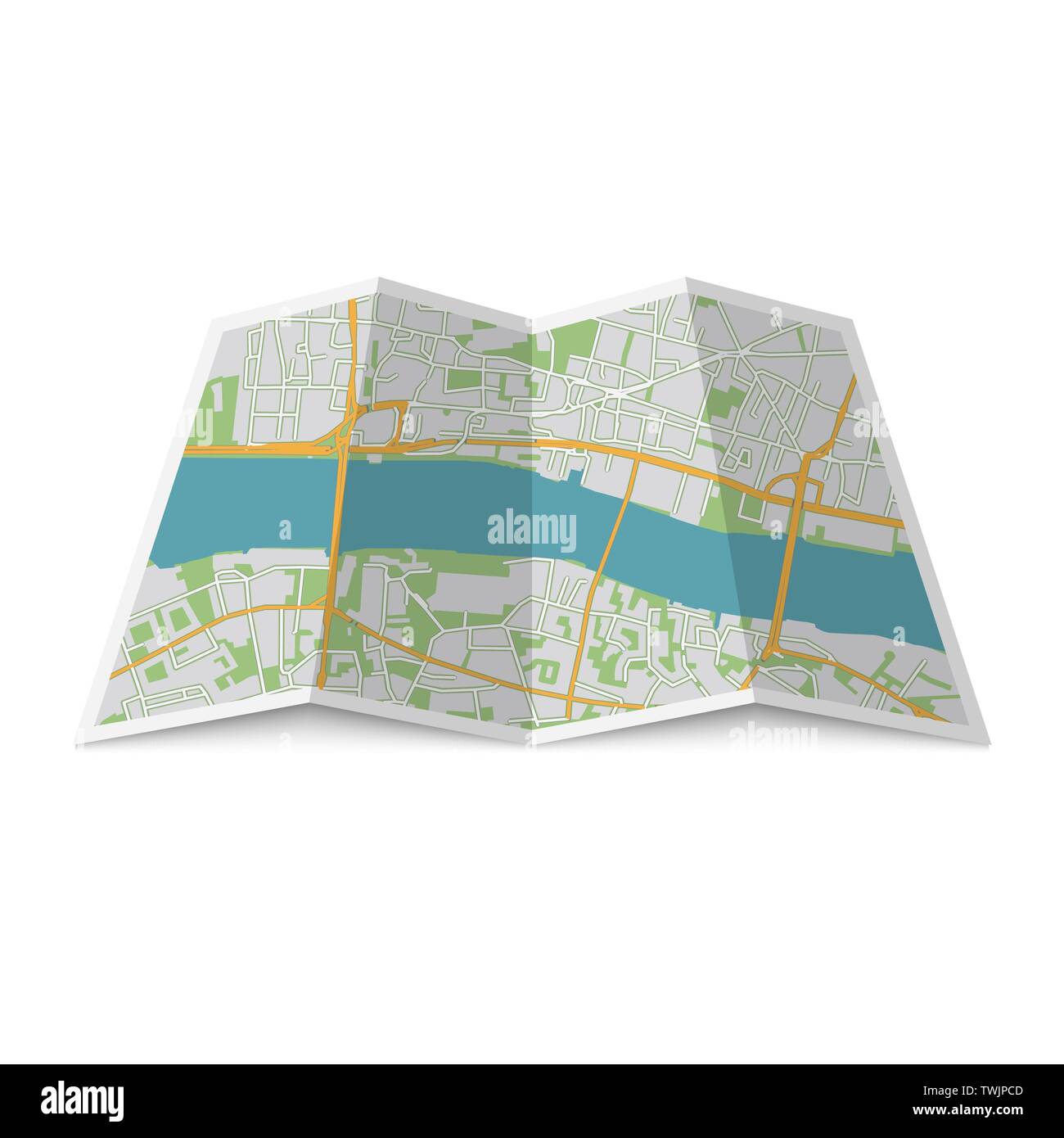 Abstract location City Map, Paper map template Stock Vector Image & Art ...