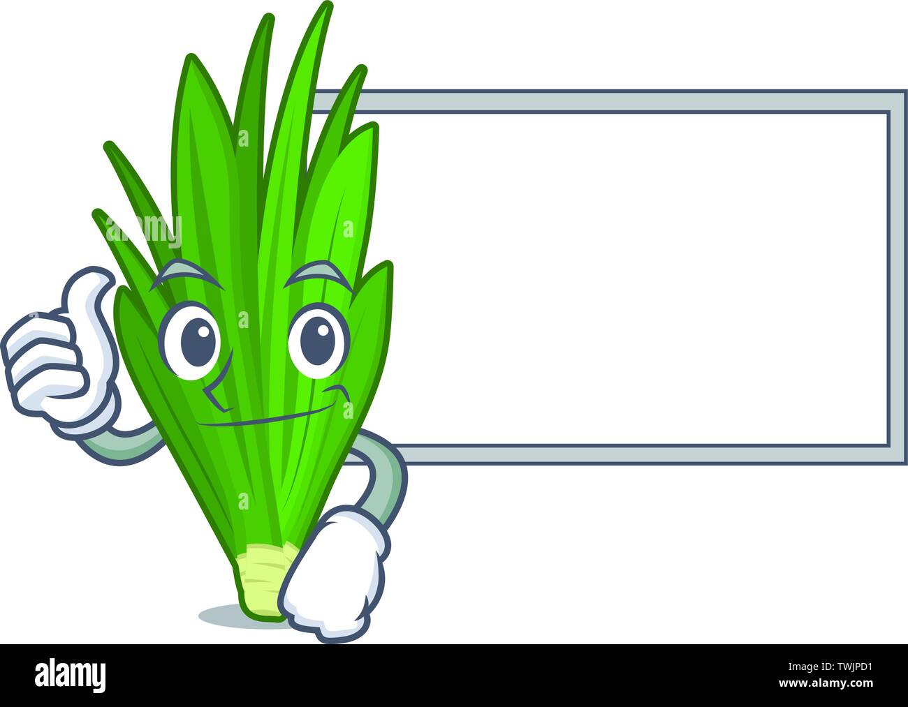 Thumbs up with board pandan leaves isolated in the cartoon Stock Vector ...
