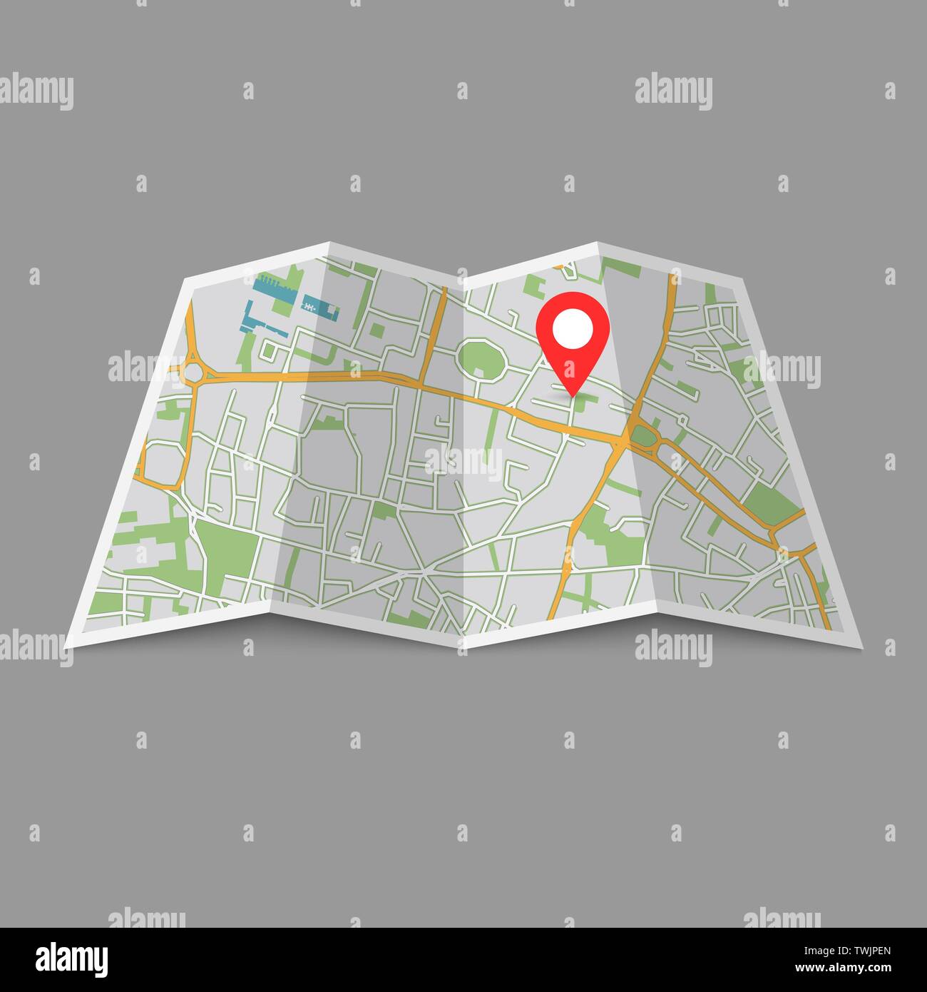 Abstract location City Map, Paper map template Stock Vector Image & Art ...