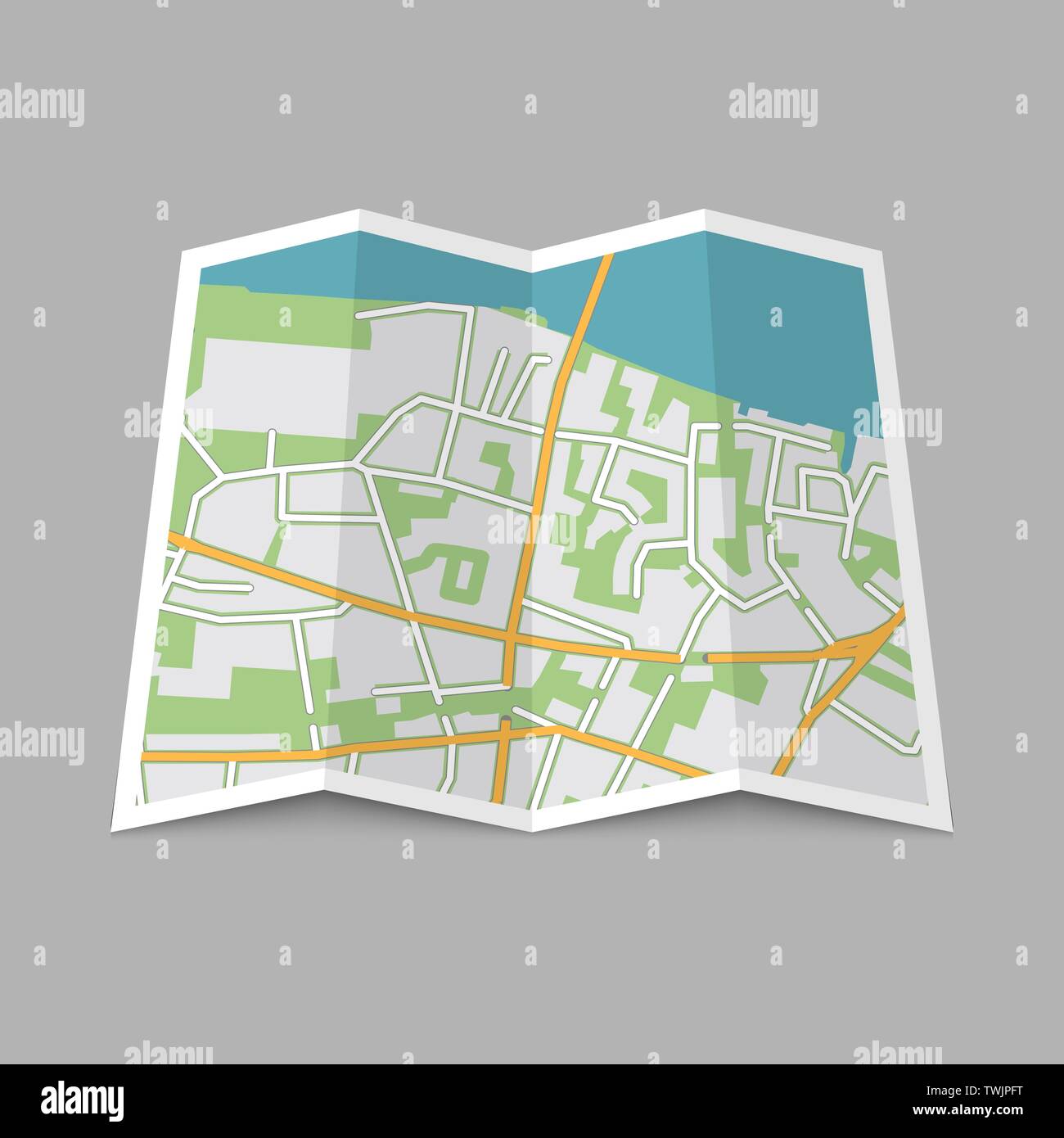 Abstract location City Map, Paper map template Stock Vector Image & Art ...