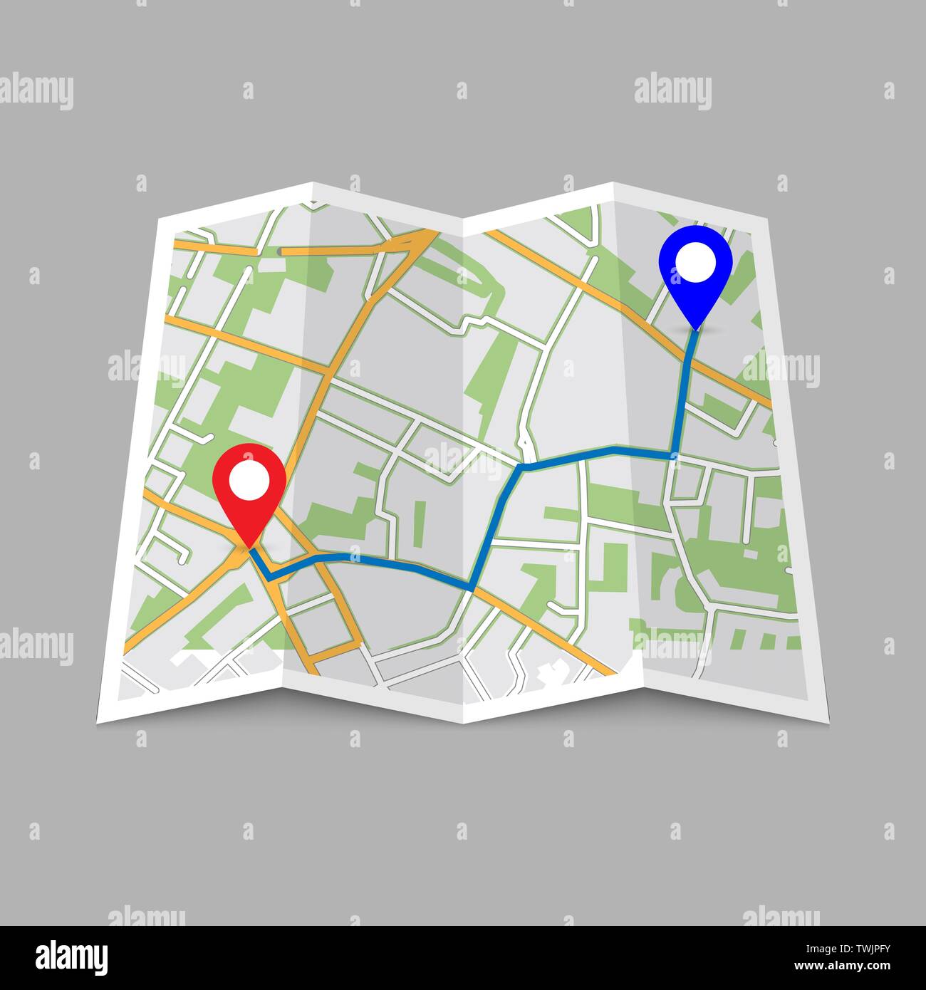 Abstract location City Map, Paper map template Stock Vector Image & Art ...