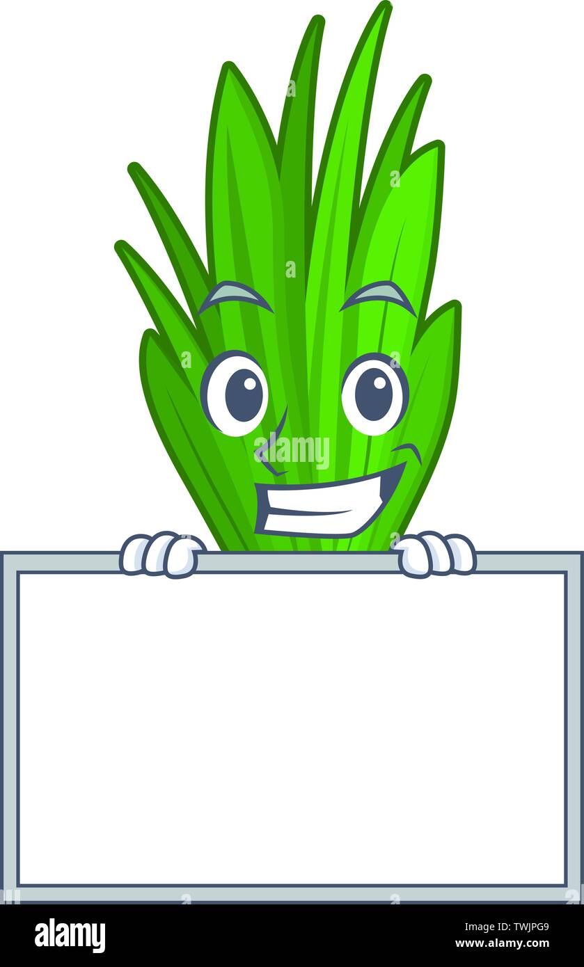 Grinning with board pandan leaves isolated in the cartoon Stock Vector ...