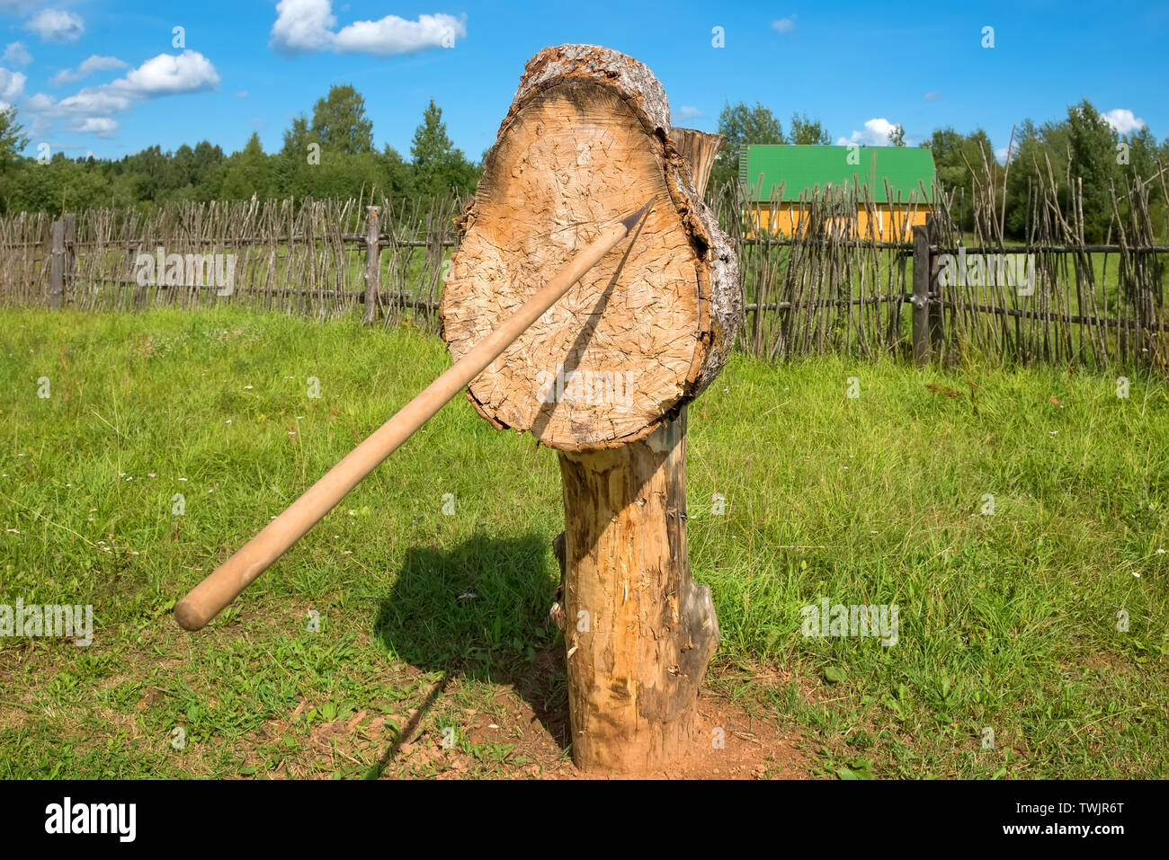 Wooden target for training arrows and spears in a tenth century Slavic ...
