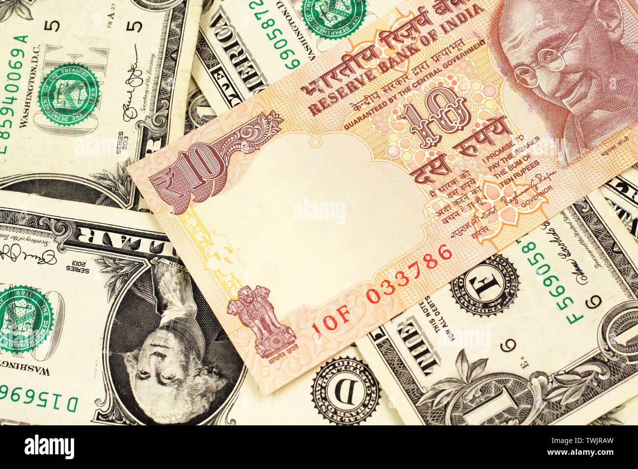Indian rupee note american dollar hi-res stock photography and images ...