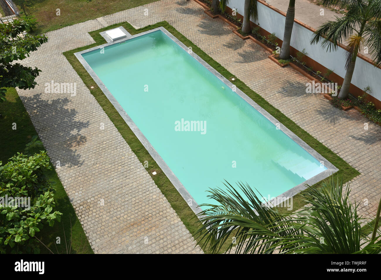 aerial view of swimming pool Stock Photo - Alamy