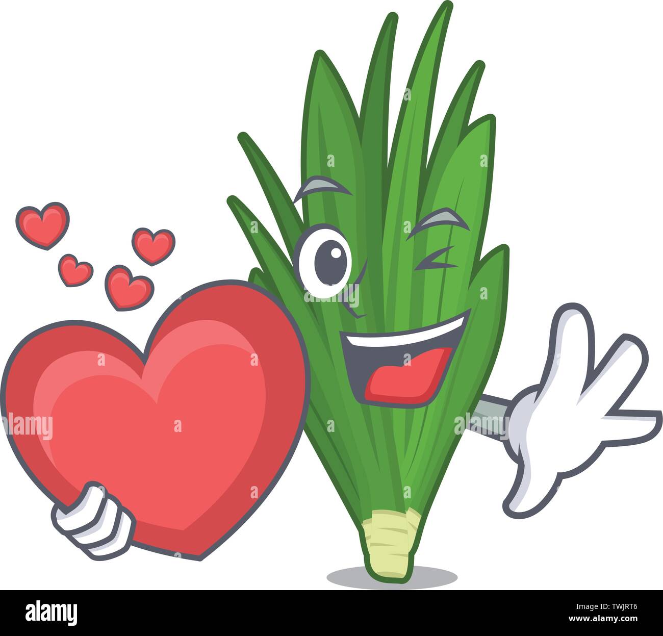 With heart pandan leaves in the cartoon shape Stock Vector Image & Art ...