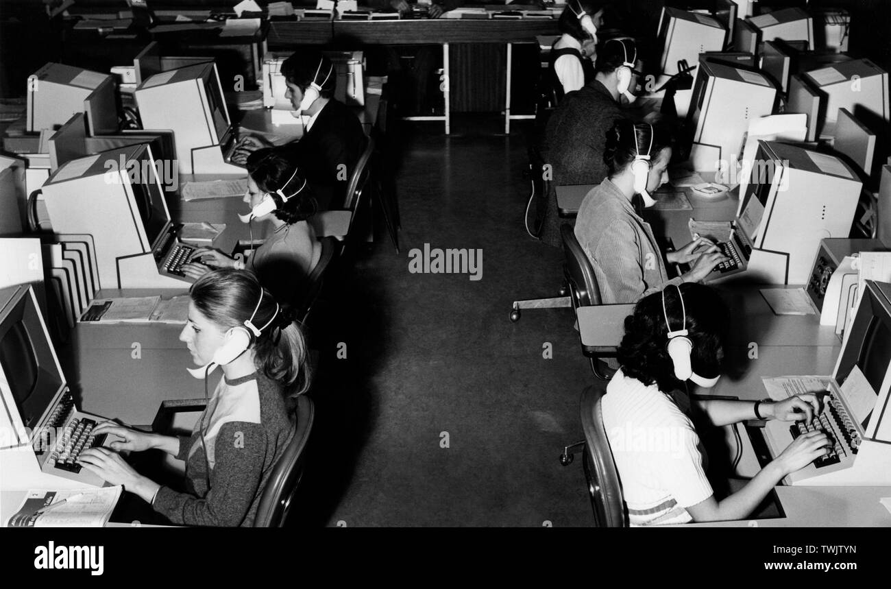Italy, Rome, Alitalia booking center, 1969 Stock Photo - Alamy