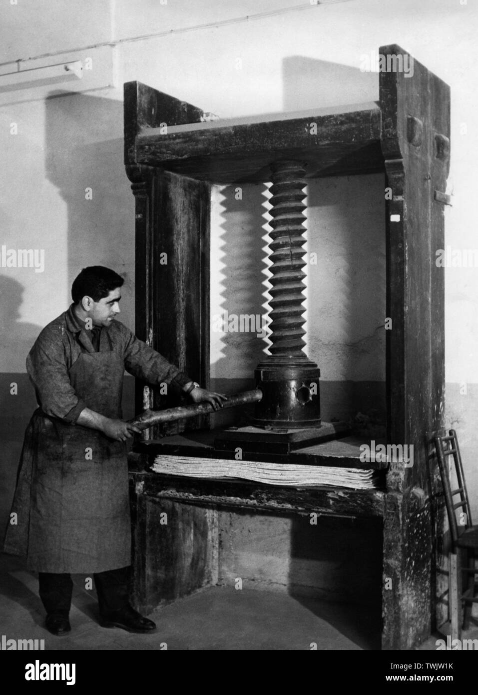 Italy, Rome, ancient printing press, 1961 Stock Photo - Alamy