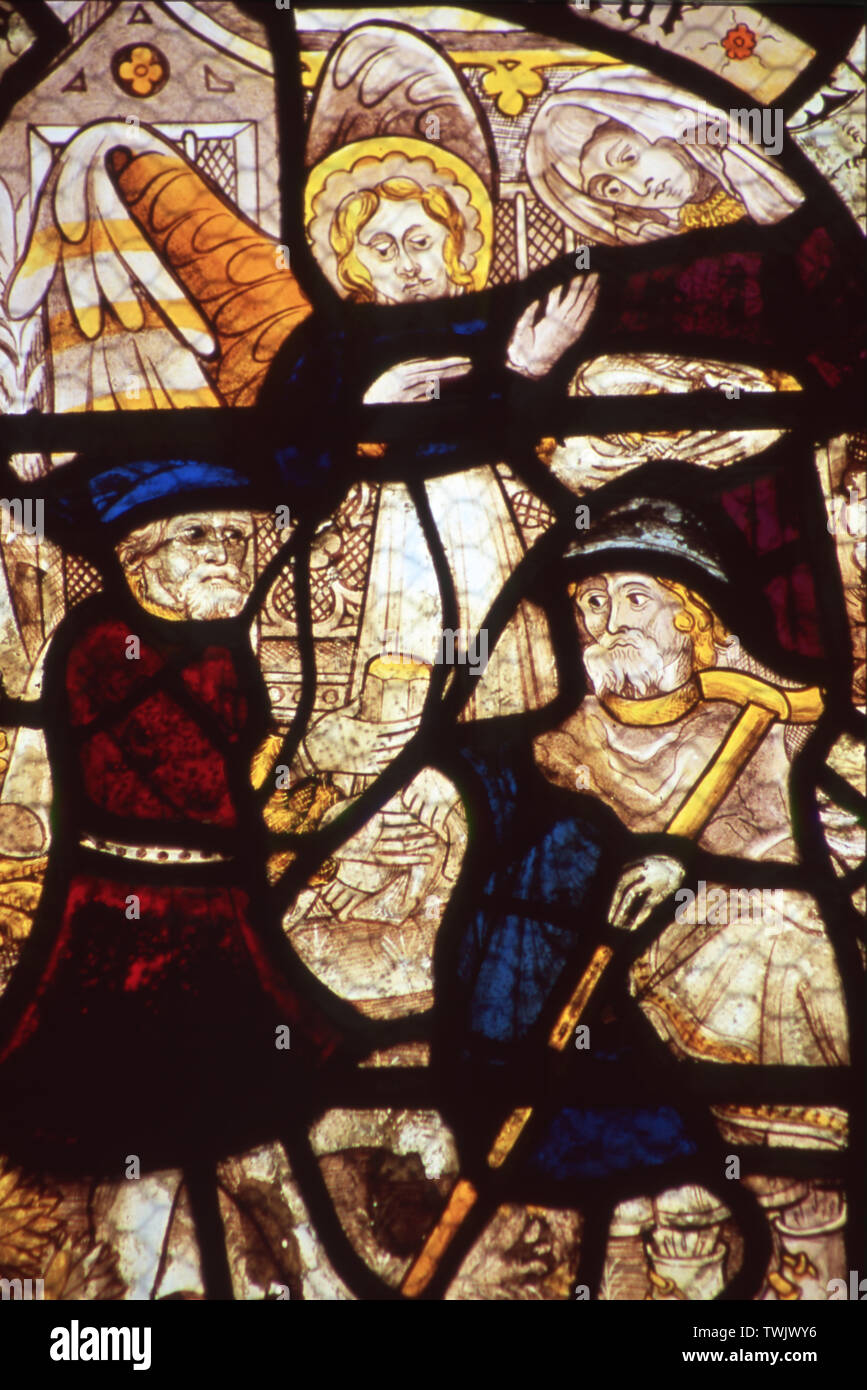 15th century stained glass window, Act of Mercy, Feeding the Hungry, St ...