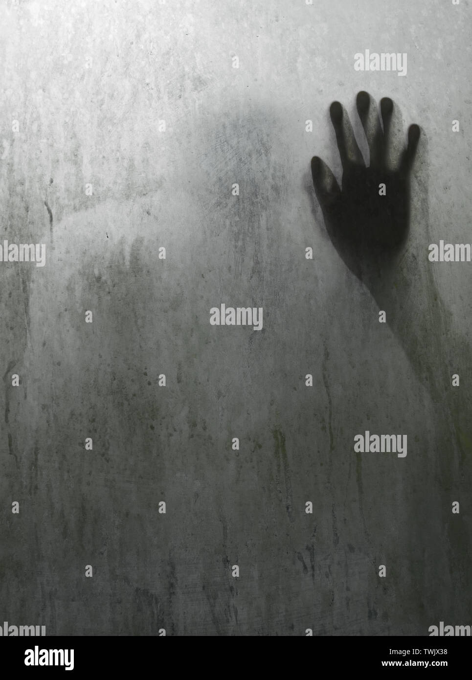 Hand person shadow behind translucent mirror stain Stock Photo - Alamy