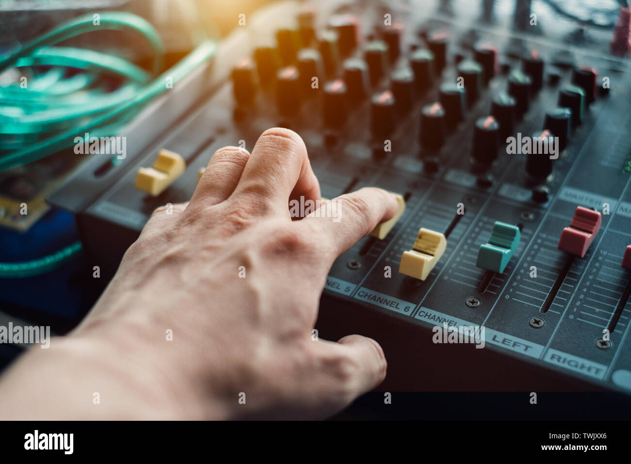 Sound control board operator hi-res stock photography and images - Alamy