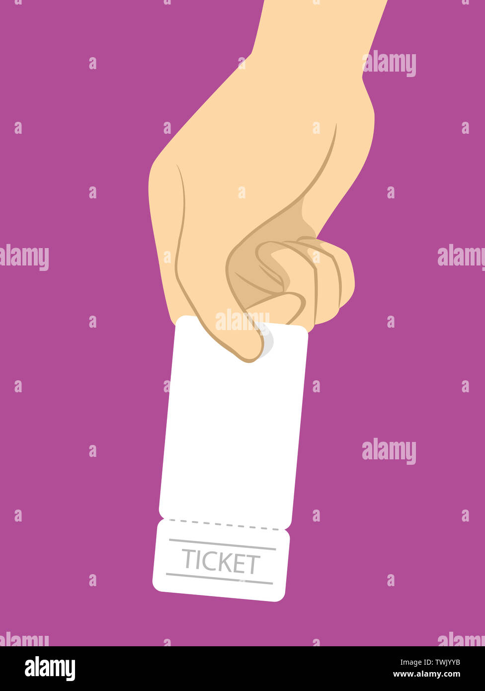 Illustration of a Hand Holding and Giving Out a Blank Ticket Stock ...