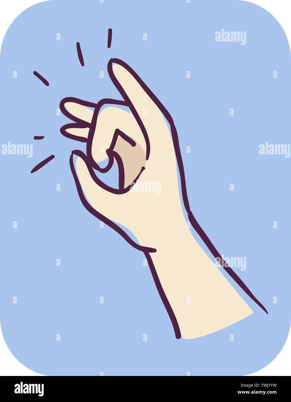 Illustration of a Kid Hand Showing Flicking Pose Stock Photo - Alamy