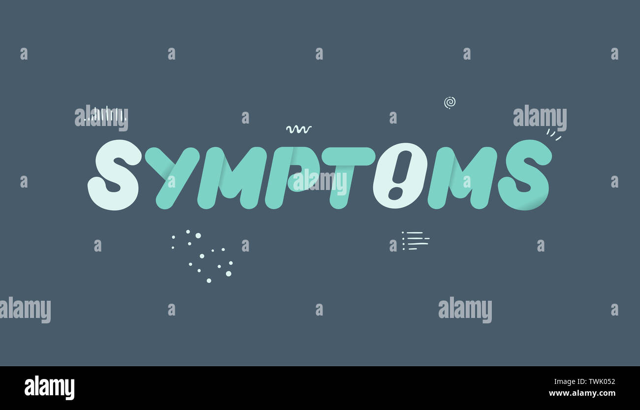 Illustration of Symptoms Lettering with an Exclamation Mark Stock Photo ...