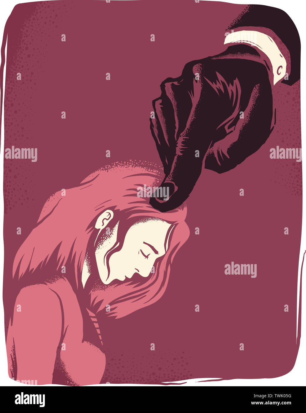 Illustration of an Office Girl Bowing Down with Hand Pressing Her Head ...