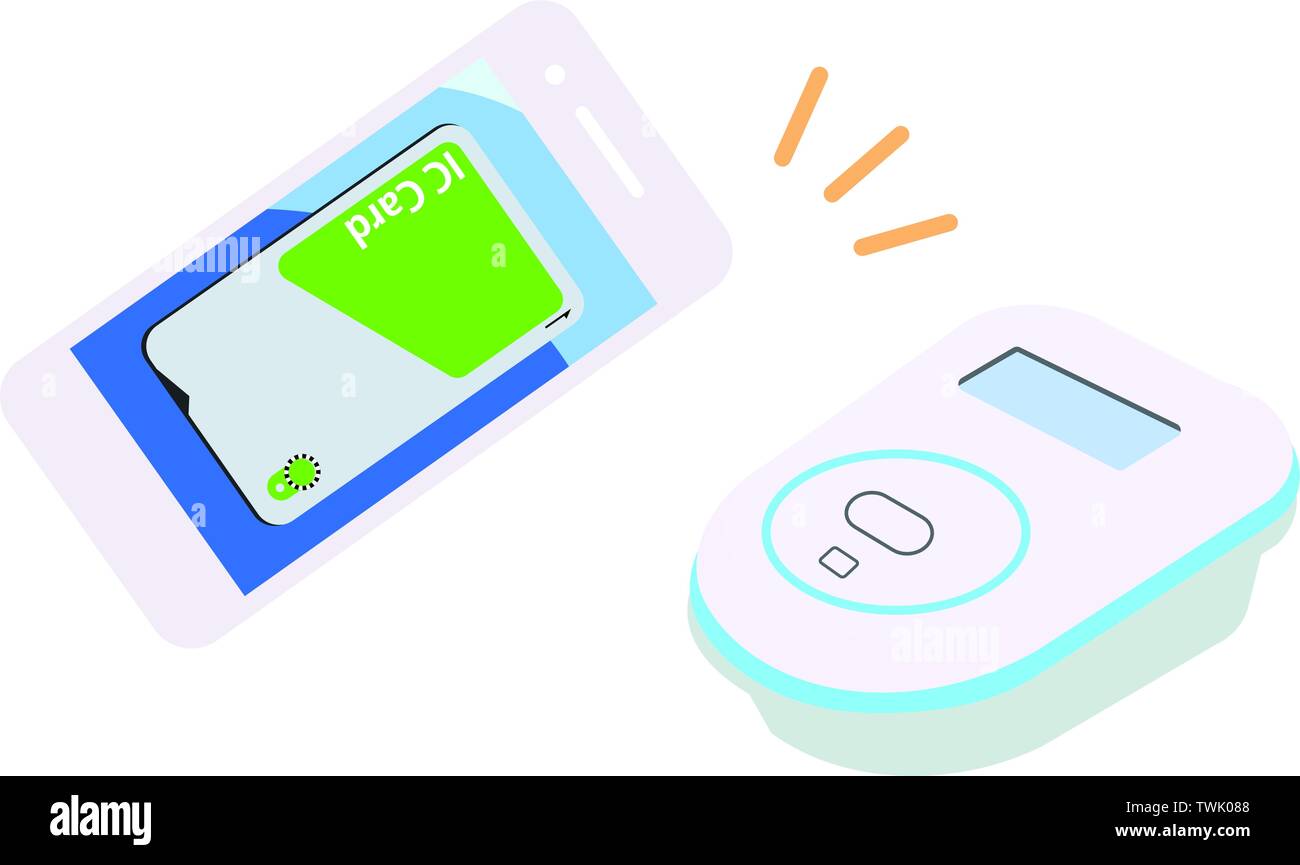 This is an illustration of the electronic money payment by Smartphone ...