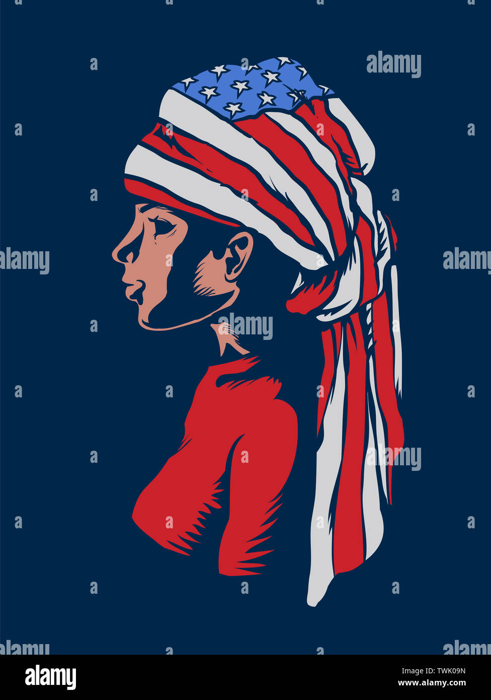 American flag lady clipart hi-res stock photography and images - Alamy