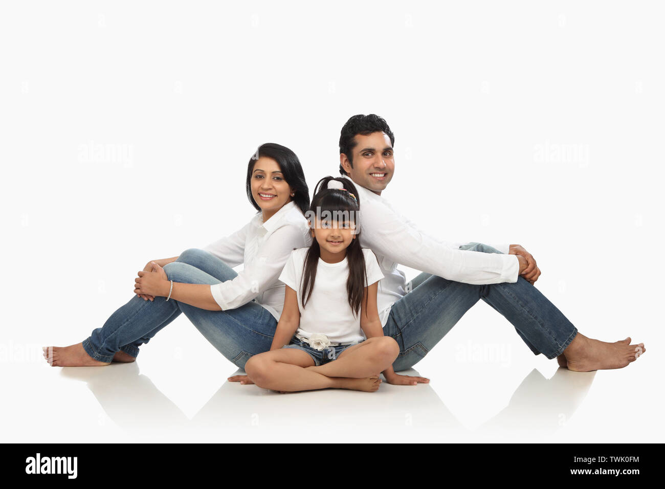 Family mother daughter sitting Cut Out Stock Images & Pictures - Alamy