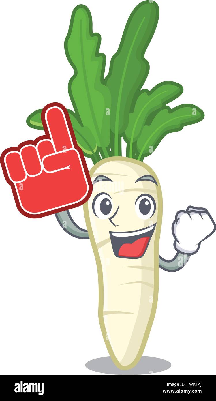Foam finger white radish in a cartoon fridge Stock Vector Image & Art ...