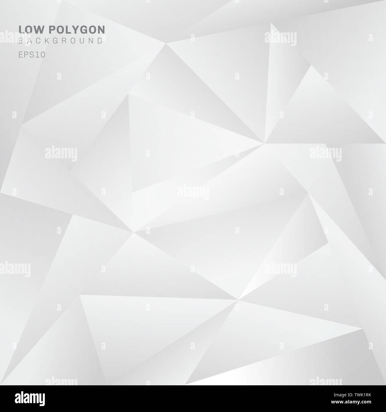 Abstract low polygon white background. Geometric triangles pattern backdrop. Vector illustration ...