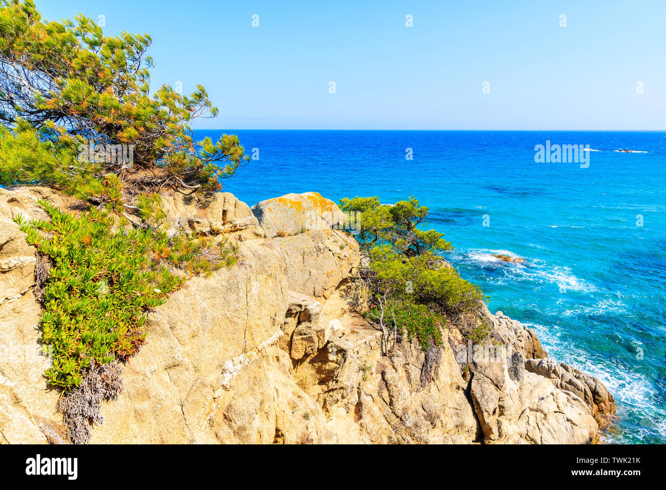Rocks in sea at Cap Roig, Costa Brava, Spain Stock Photo - Alamy