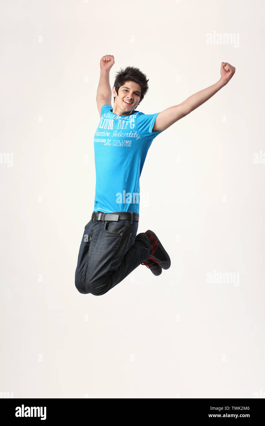 Man jumping in air Stock Photo - Alamy