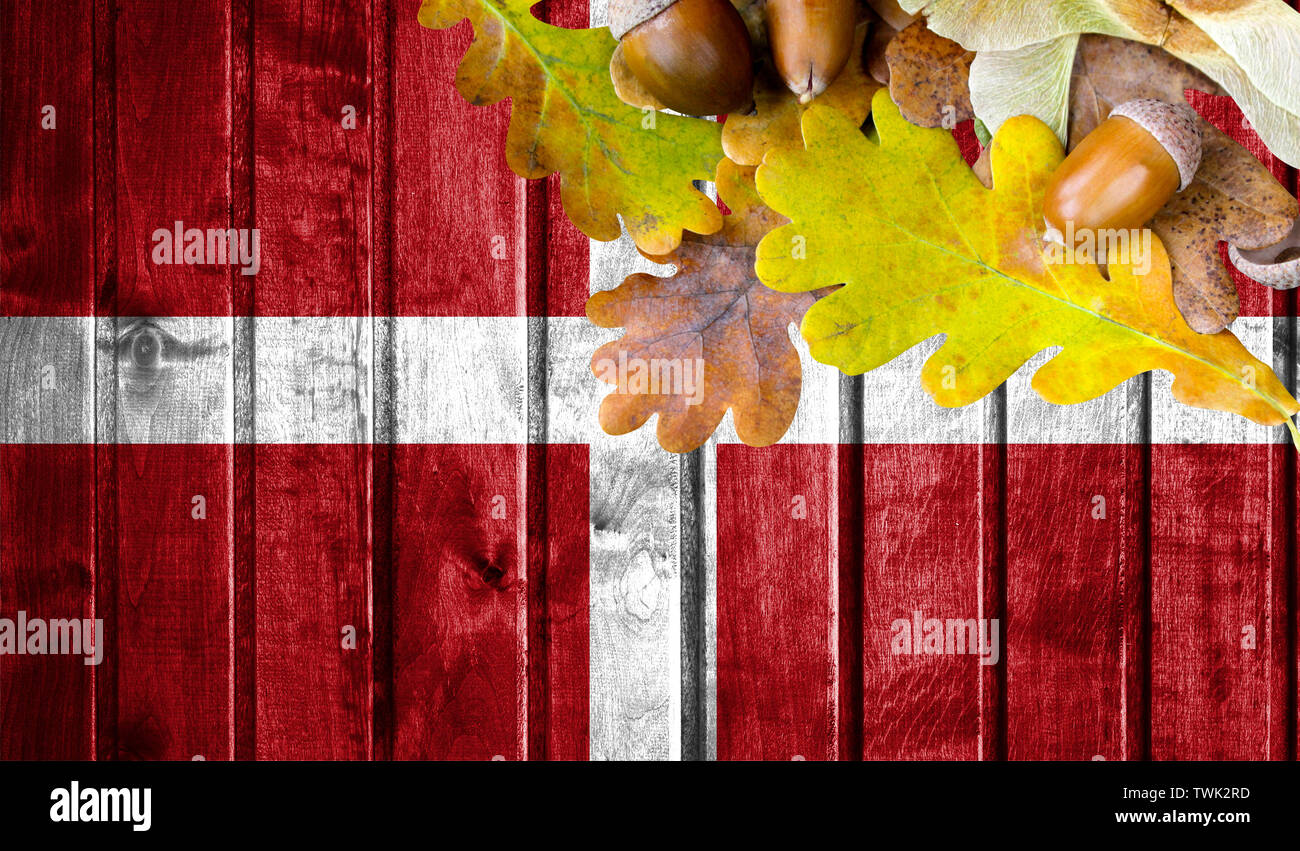 Sovereign Military Order of Malta flag on autumn wooden background with ...