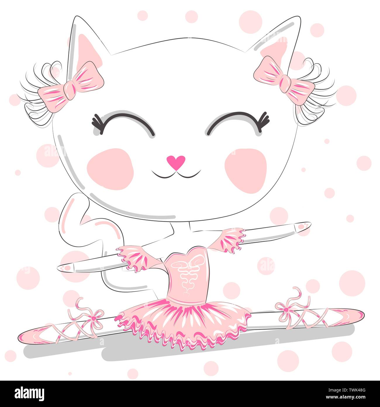 Happy cat girl in ballet costume dance Stock Vector Image & Art - Alamy