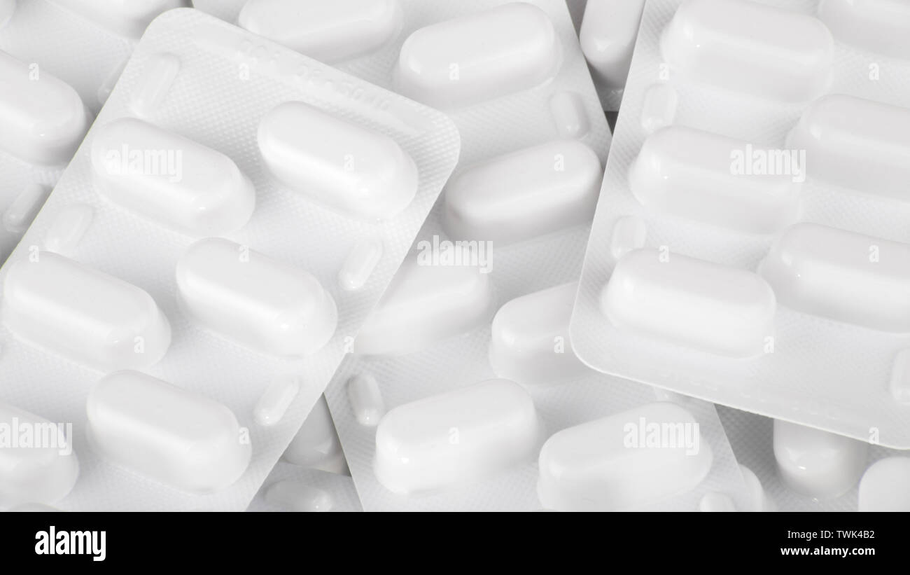 many tablets in blister background Stock Photo - Alamy