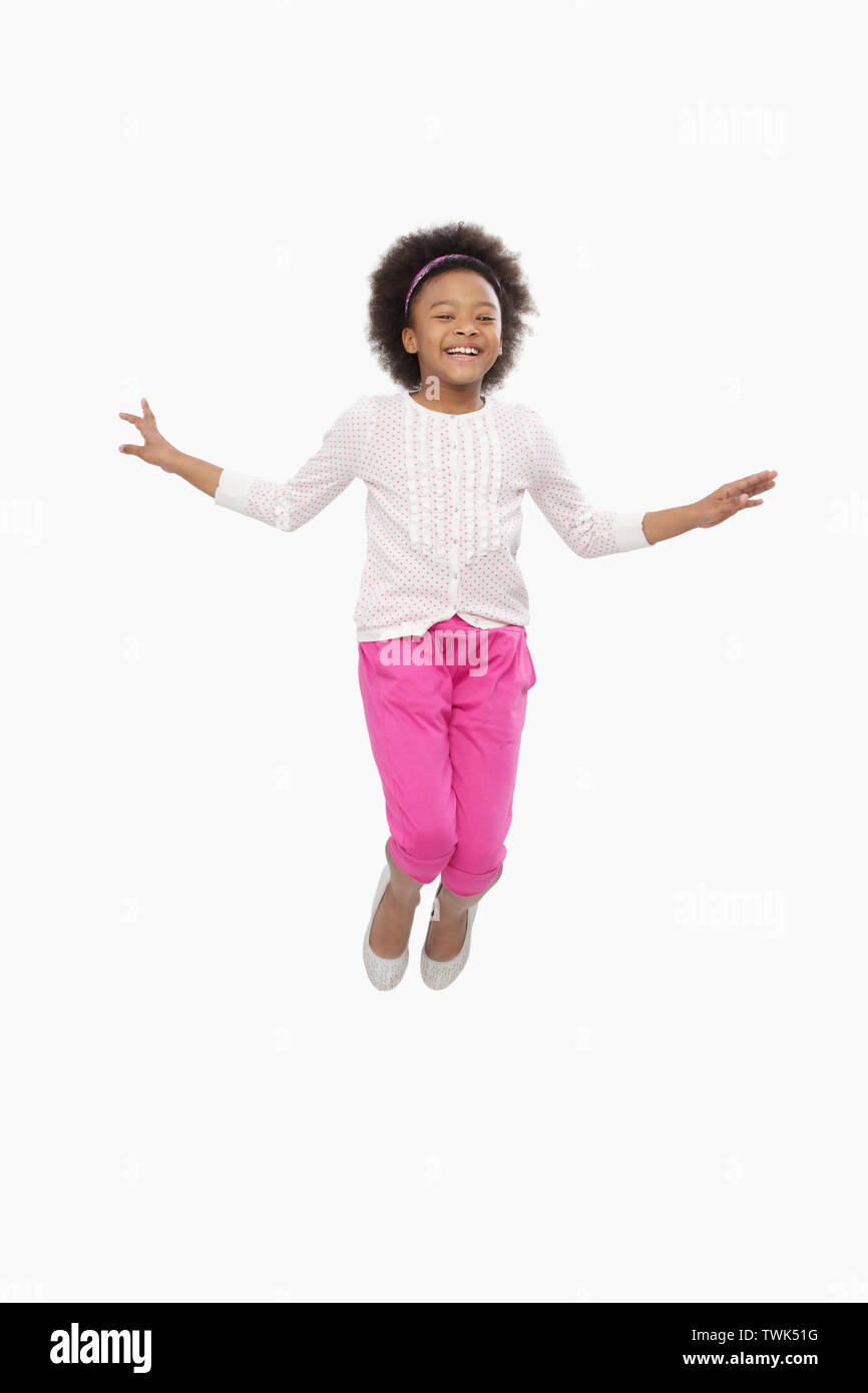 Jumping childhood one person Cut Out Stock Images & Pictures - Alamy