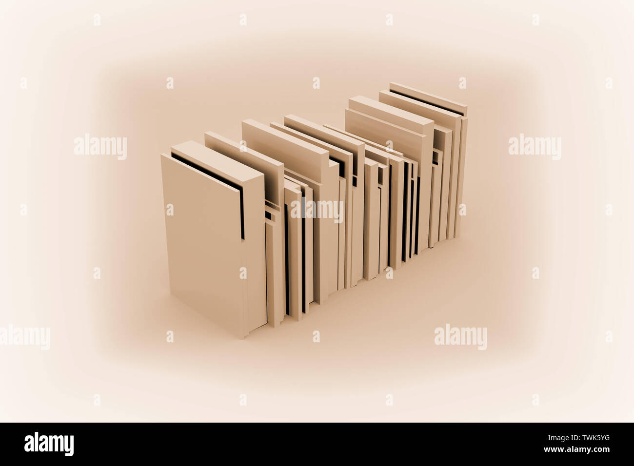Simplified Stack of Books. 3d illustration Stock Photo - Alamy