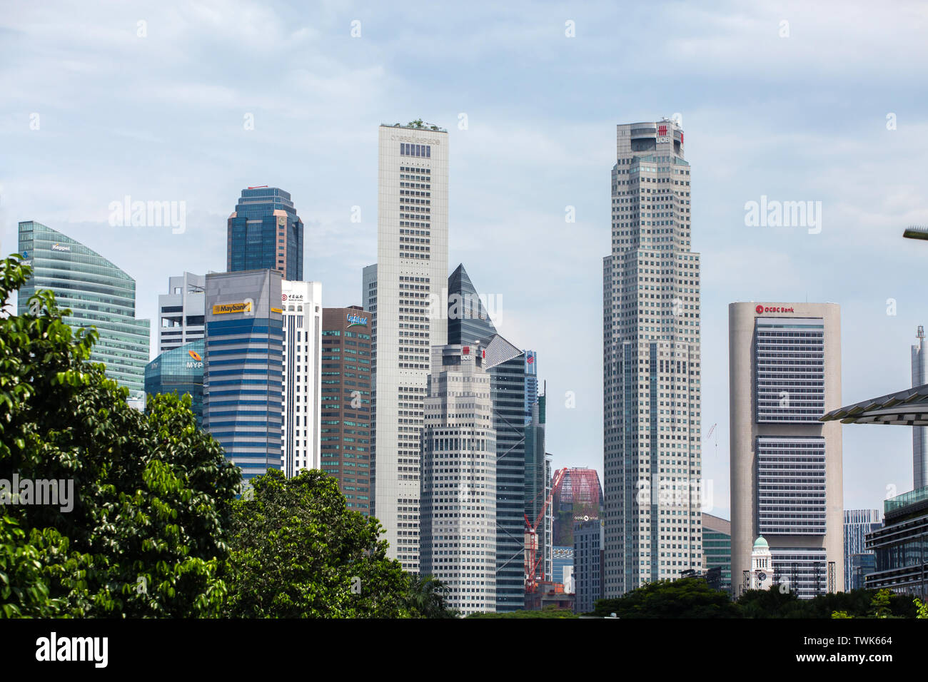 Tight and compact angle of Singapore cityscape economy Stock Photo - Alamy