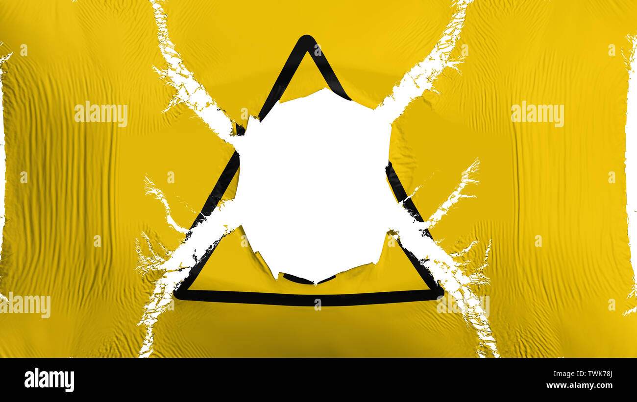 Radiation flag with a hole Stock Photo - Alamy