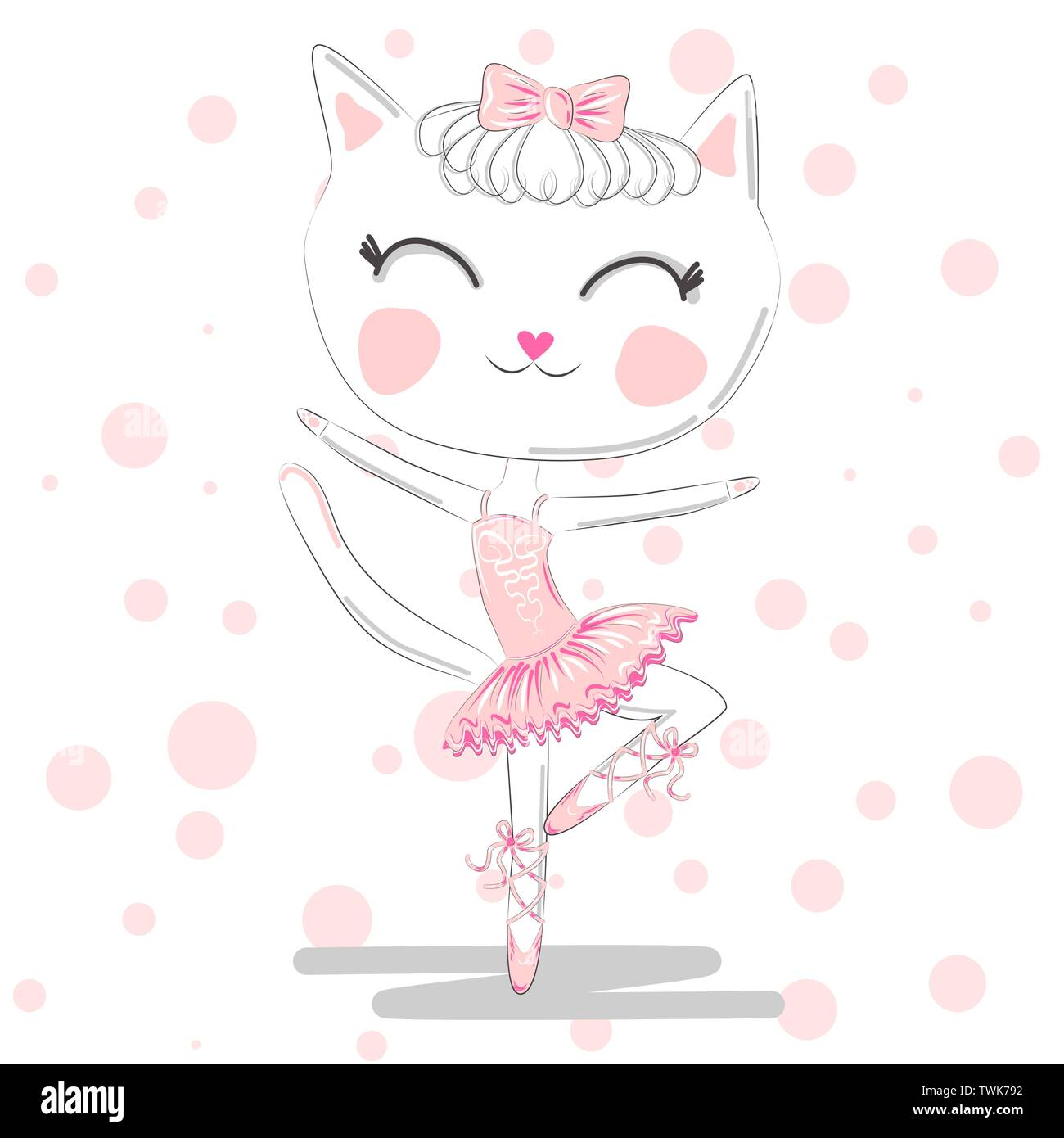 Happy cat girl in ballet costume dance Stock Vector Image & Art - Alamy