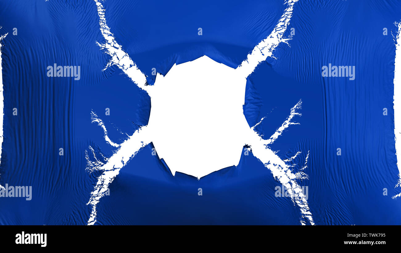 Deep blue color flag with a hole Stock Photo - Alamy