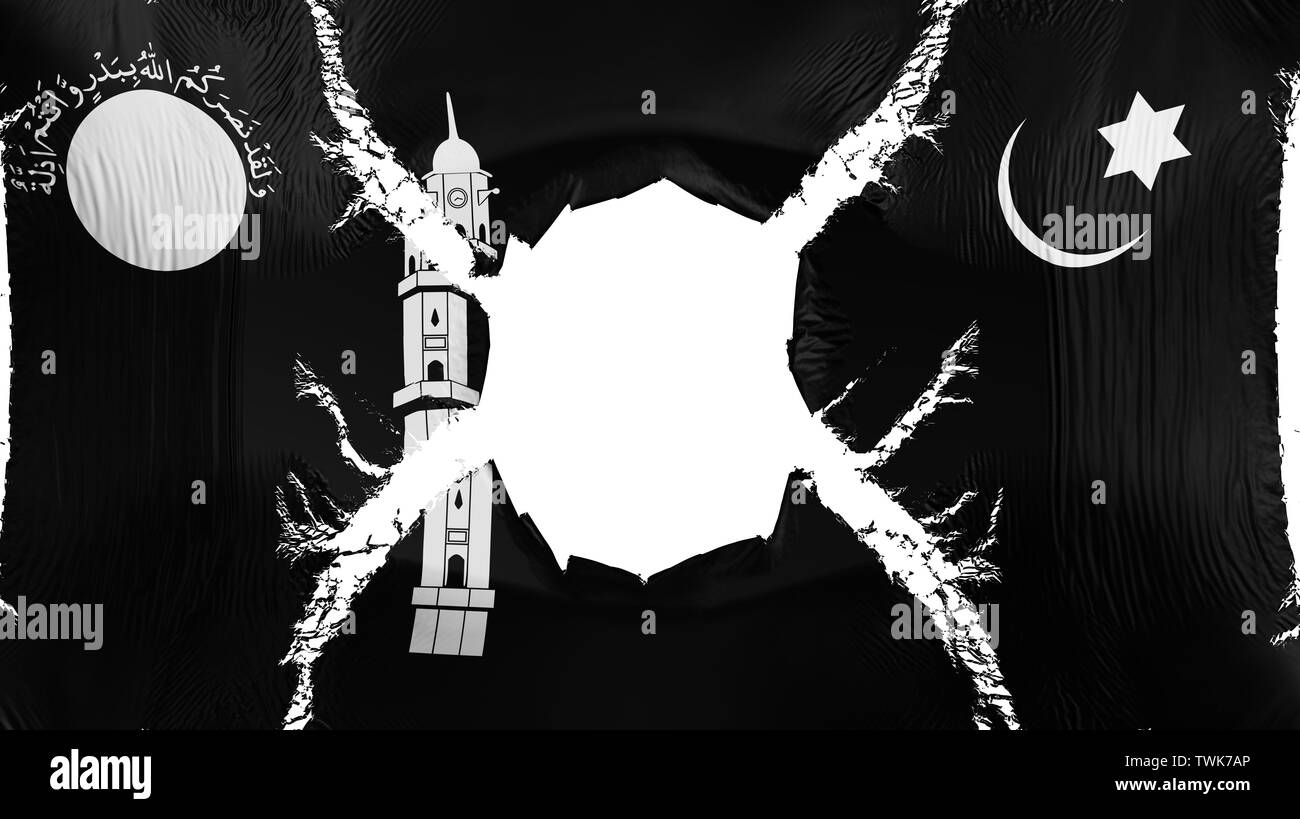 Islamic Liwa Ahmadiyya Movement flag with a hole Stock Photo - Alamy