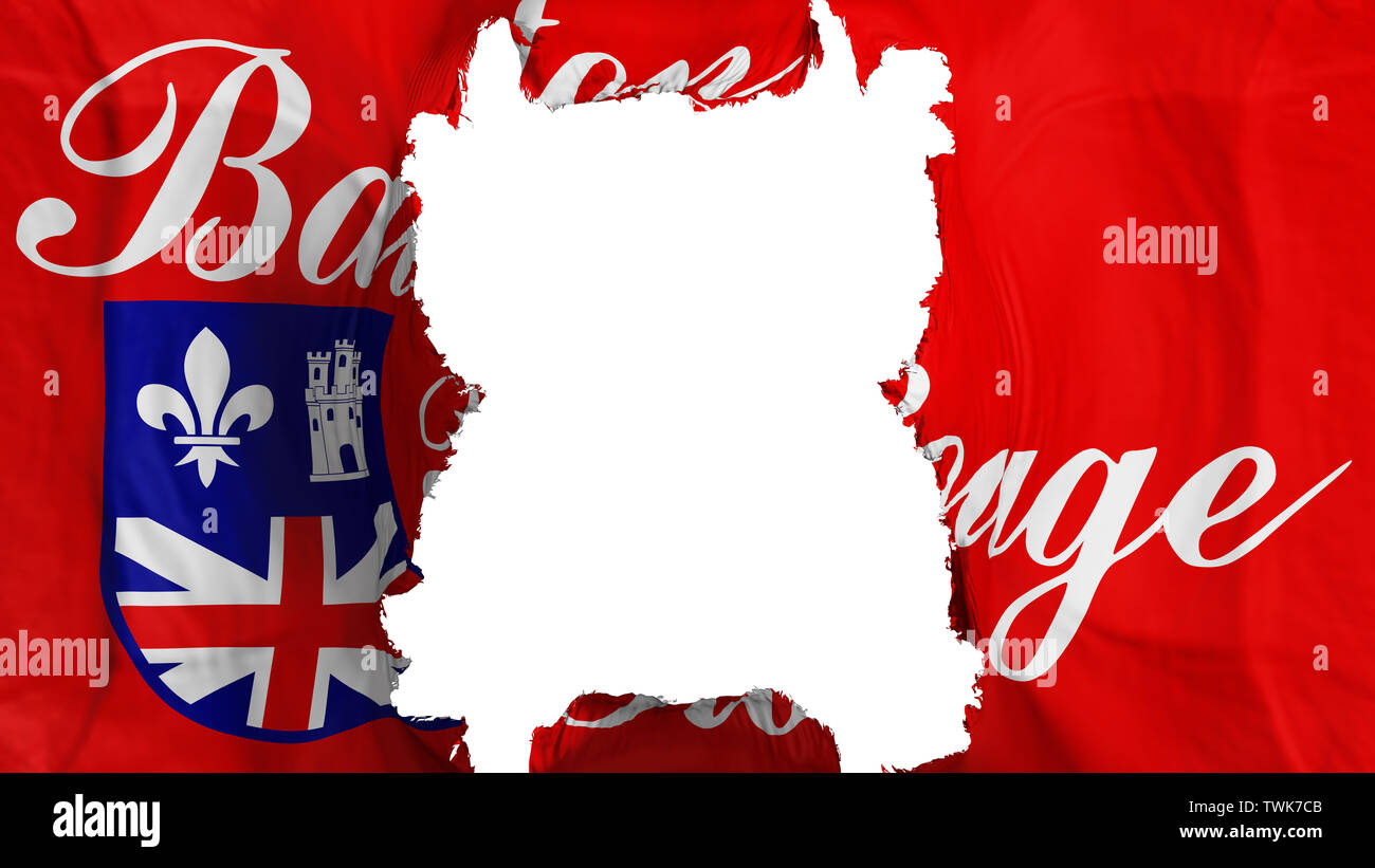 Ripped Baton Rouge capital city flying flag Stock Photo - Alamy