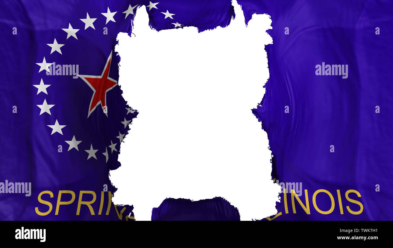 Ripped Springfield capital city flying flag Stock Photo - Alamy